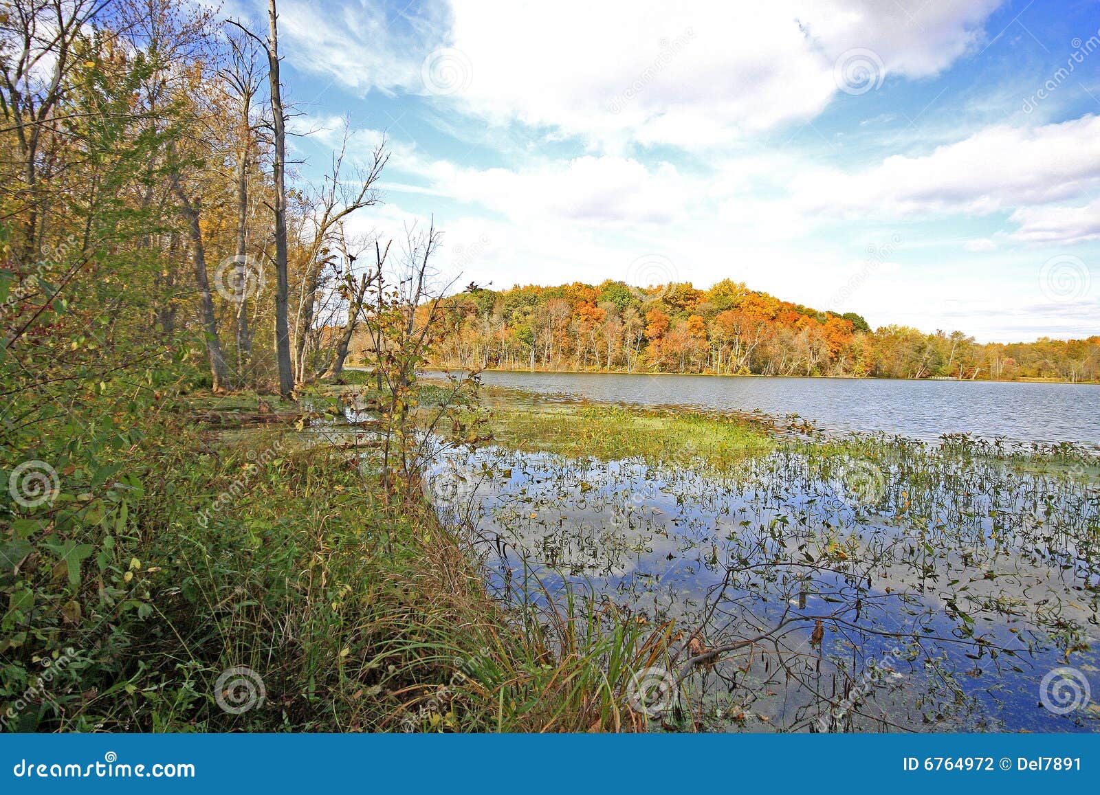 Sand lake in the fall stock photo. Image of indiana, reflections - 6764972