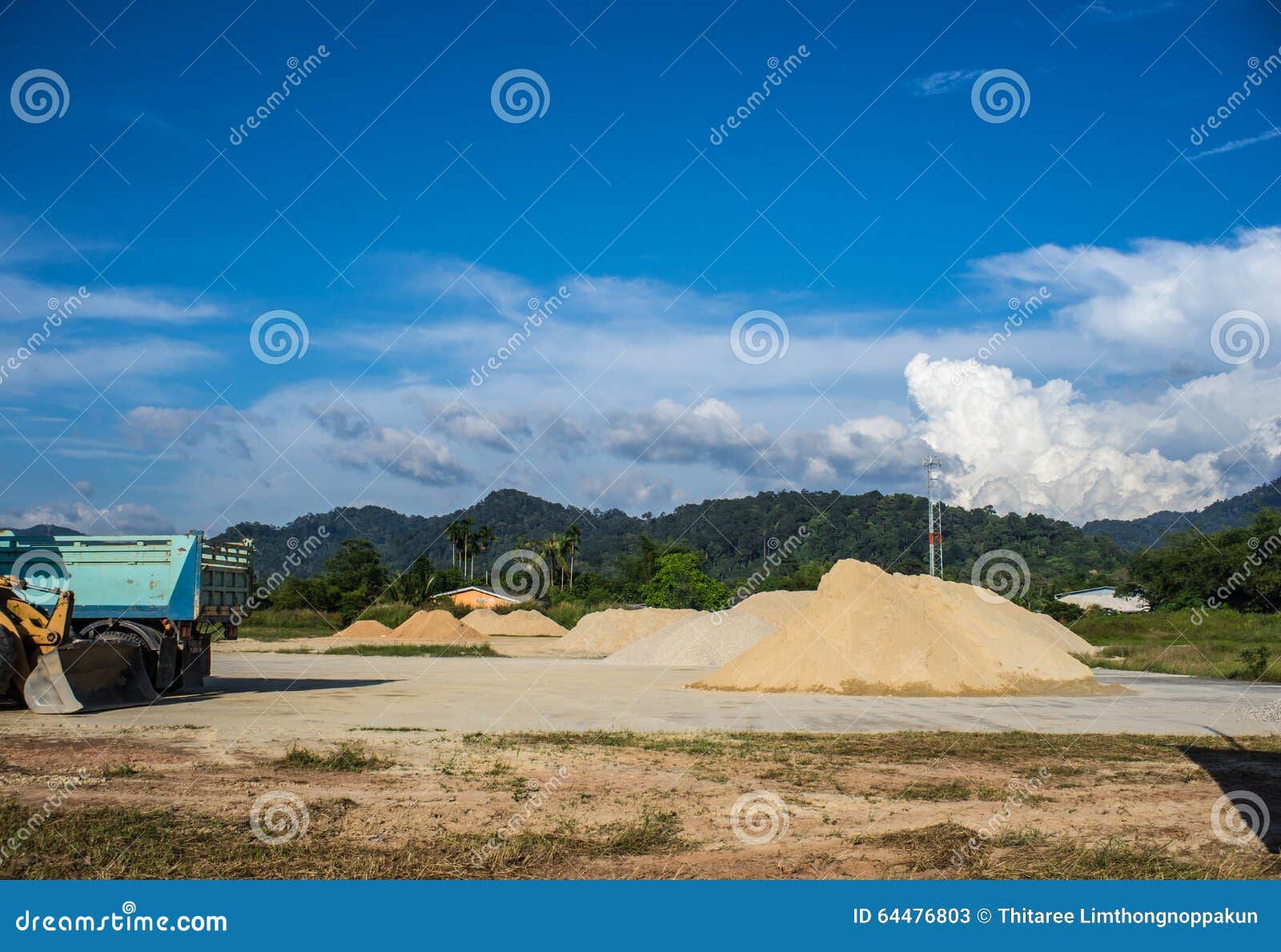 Sand ,land ,vehicle for Construction Stock Image - Image of industry ...