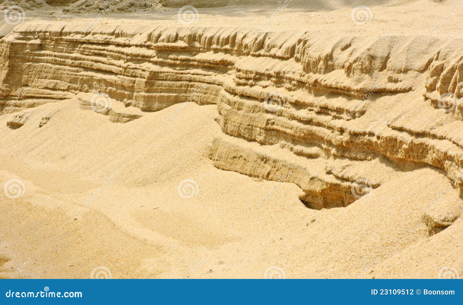 Sand Layer Above The Rocks On The Sea Beach Royalty-Free Stock Photo ...