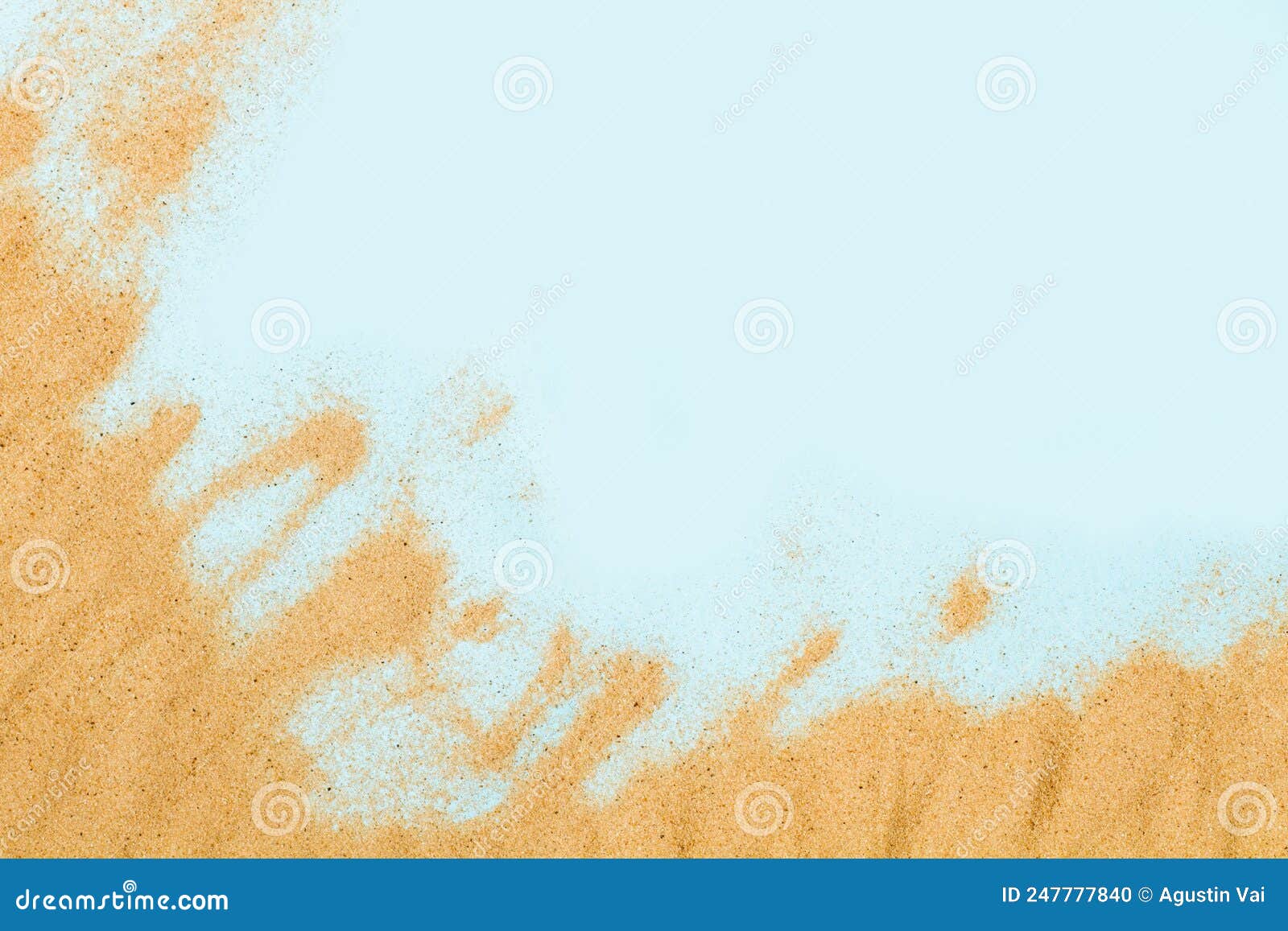 Sand on a Light Blue Background Beach Shape Stock Photo - Image of ...