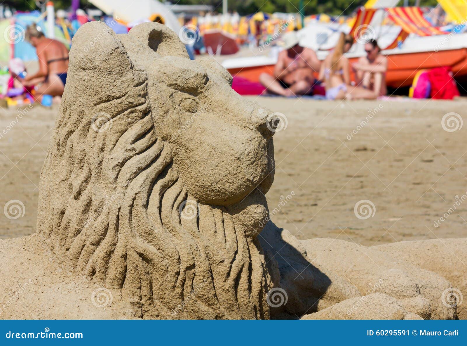 Sand Lion on the Beach stock image. Image of bathing - 60295591