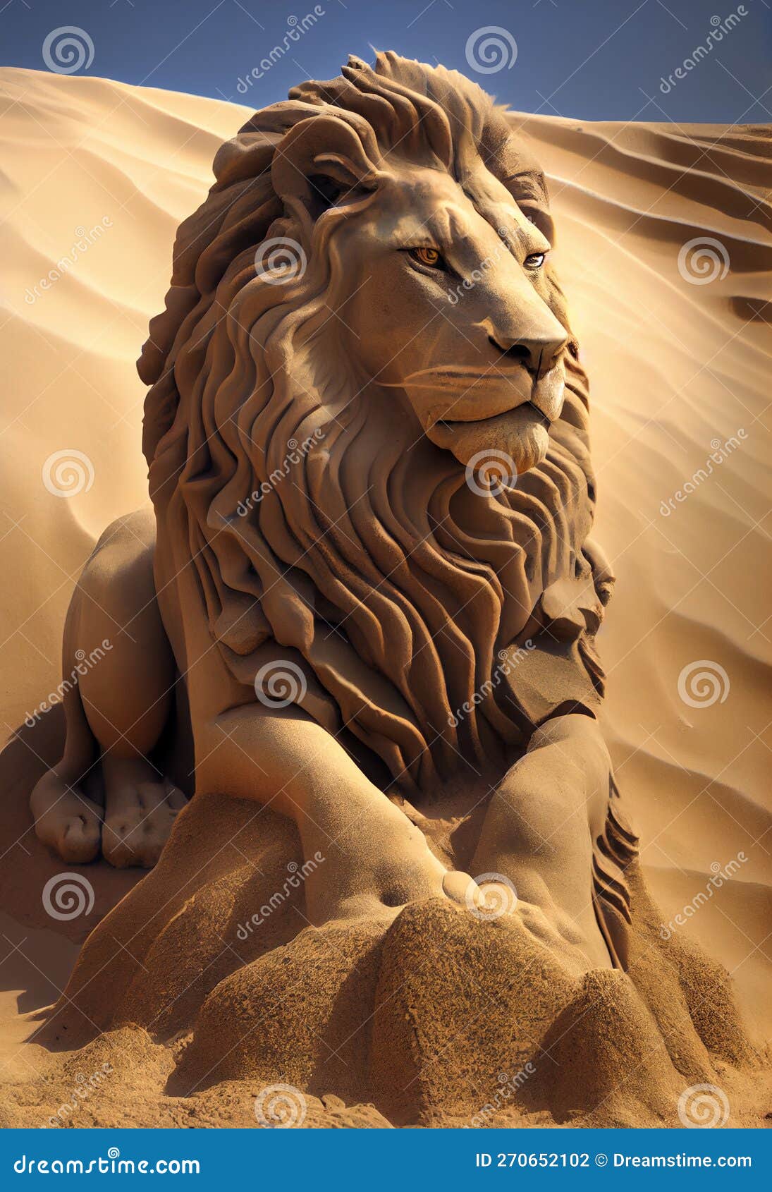 Sand Lion Statue. AI Generated Stock Illustration - Illustration of ...