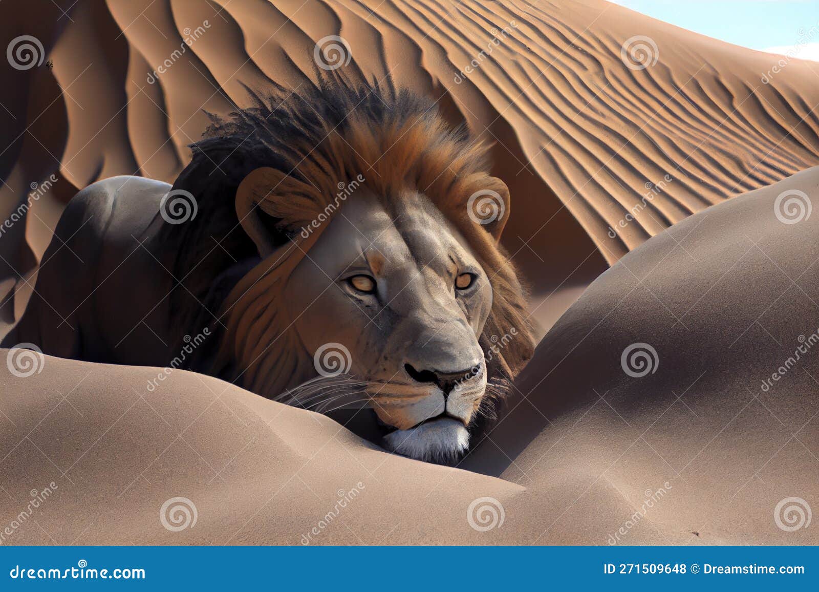 Sand Lion Statue. AI Generated Stock Illustration - Illustration of ...