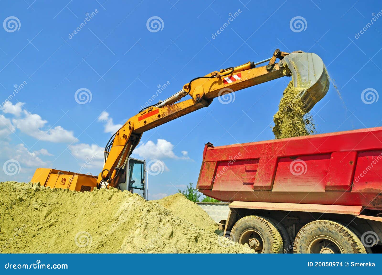 Sand Loading in a Dump-body Truck Stock Photo - Image of dumper ...