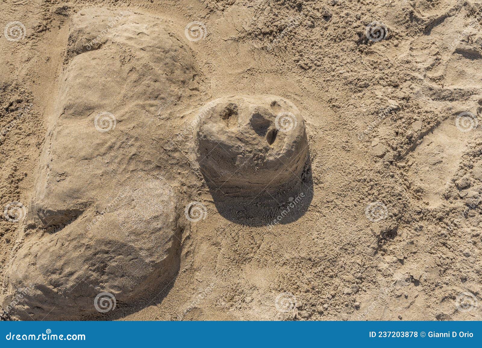 Sand Man Sculpture on the Beach Stock Photo - Image of child, artwork ...