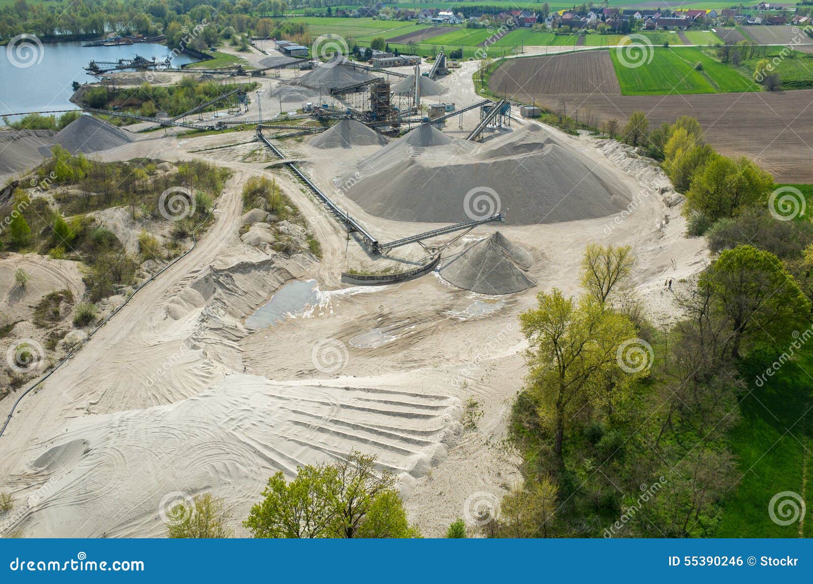 Sand mine stock photo. Image of land, machine, machinery - 55390246