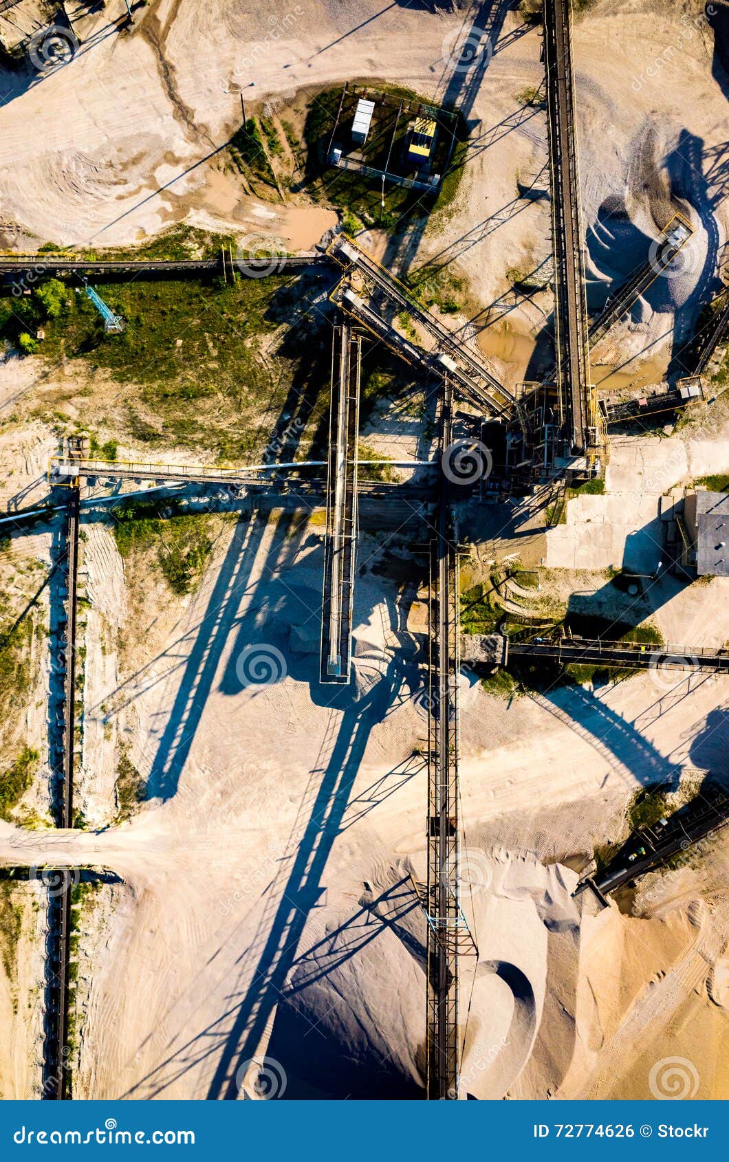 Sand mine aerial view stock photo. Image of energy, machinery - 72774626