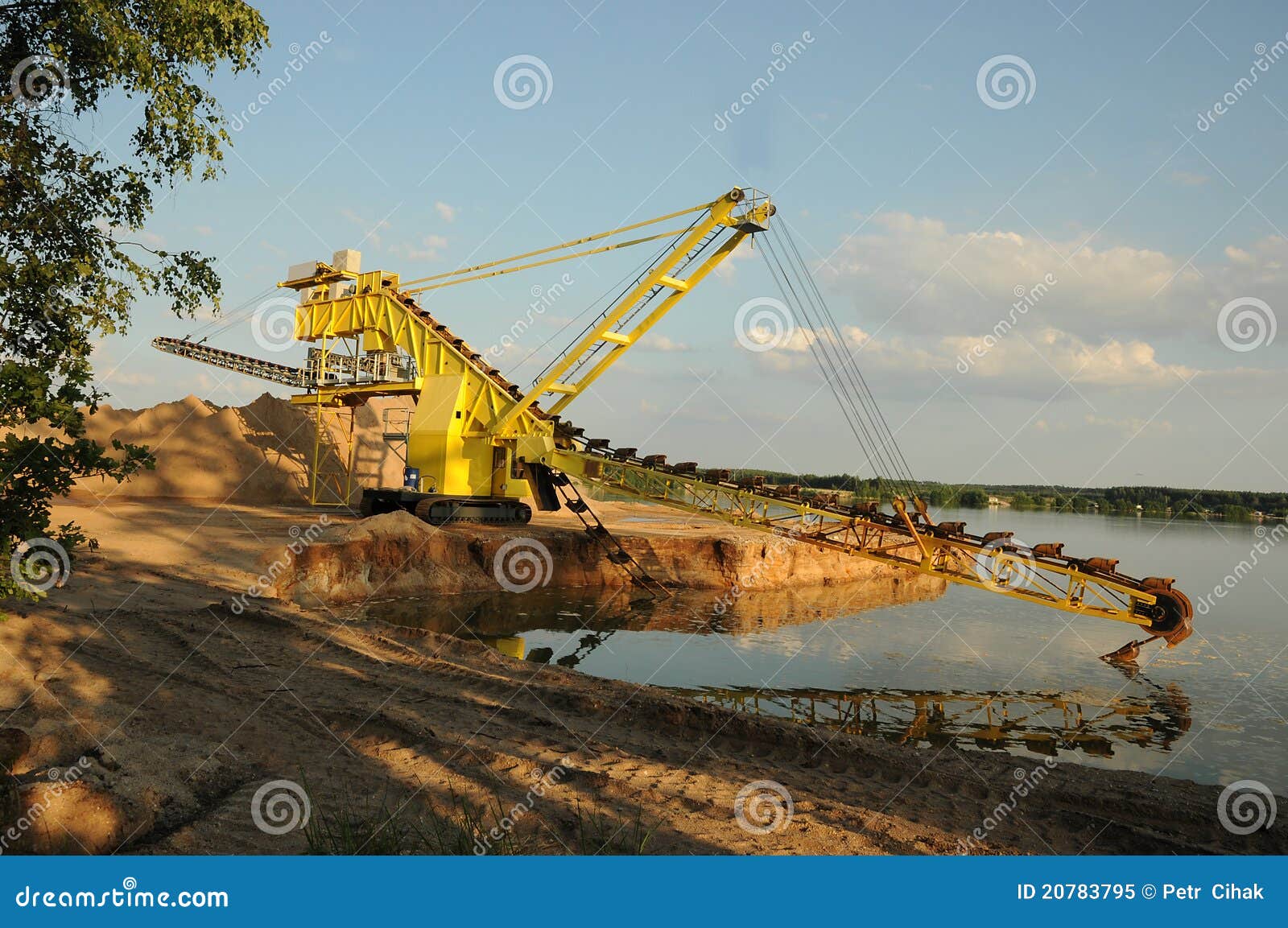 Sand mining stock image. Image of excavator, pond, store - 20783795