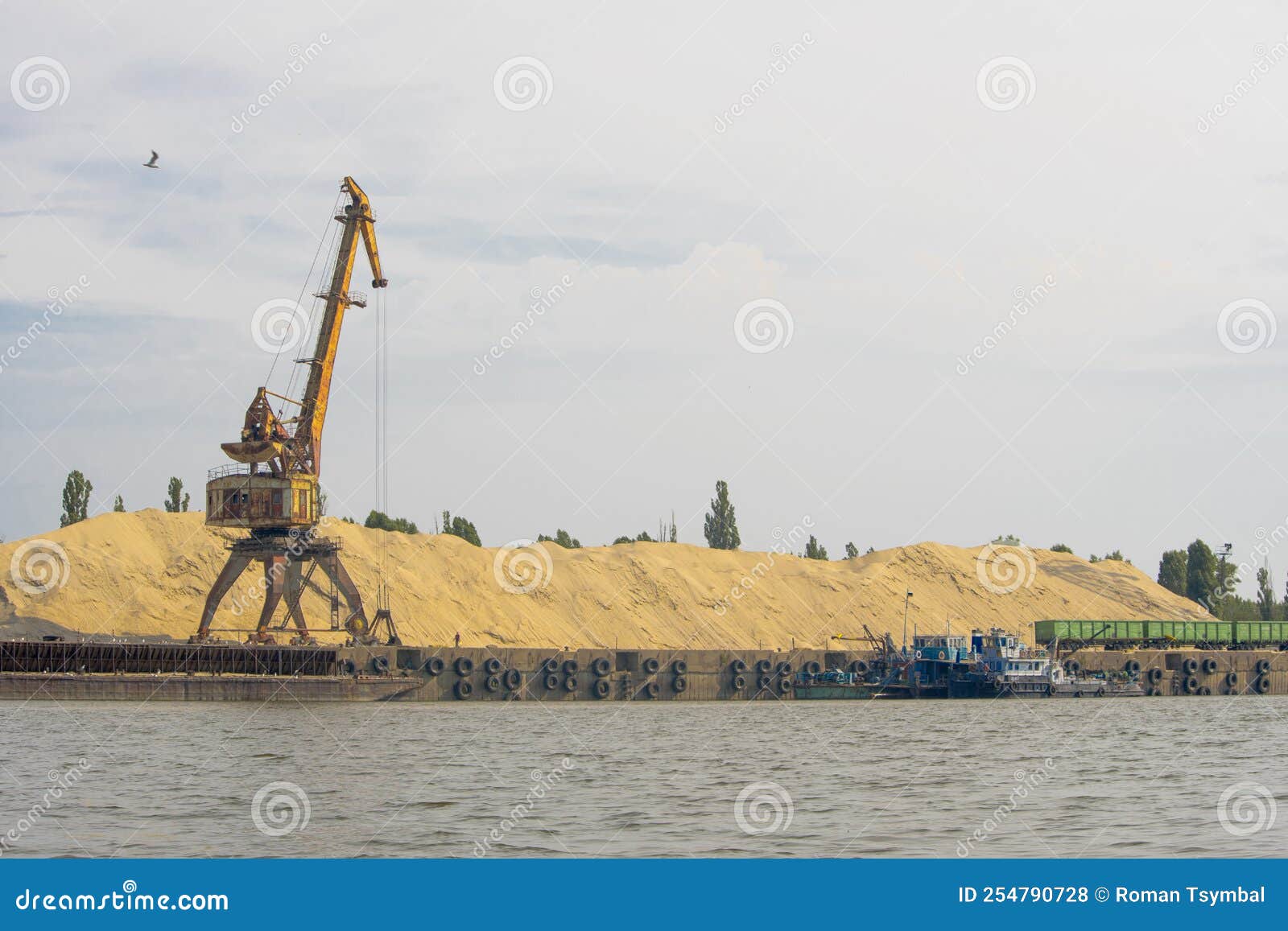 Sand Mining Along the Banks of the River Stock Photo - Image of moving ...