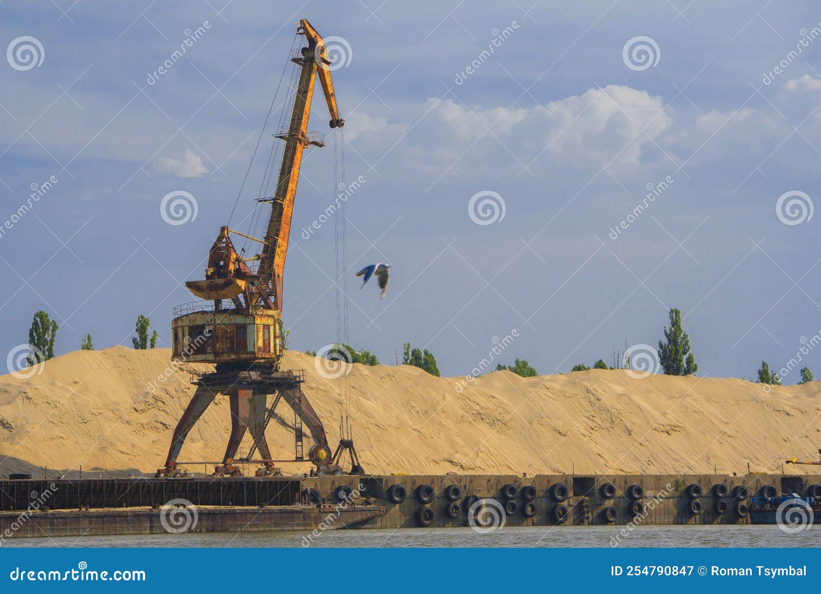 Sand Mining Along the Banks of the River Stock Image - Image of work ...