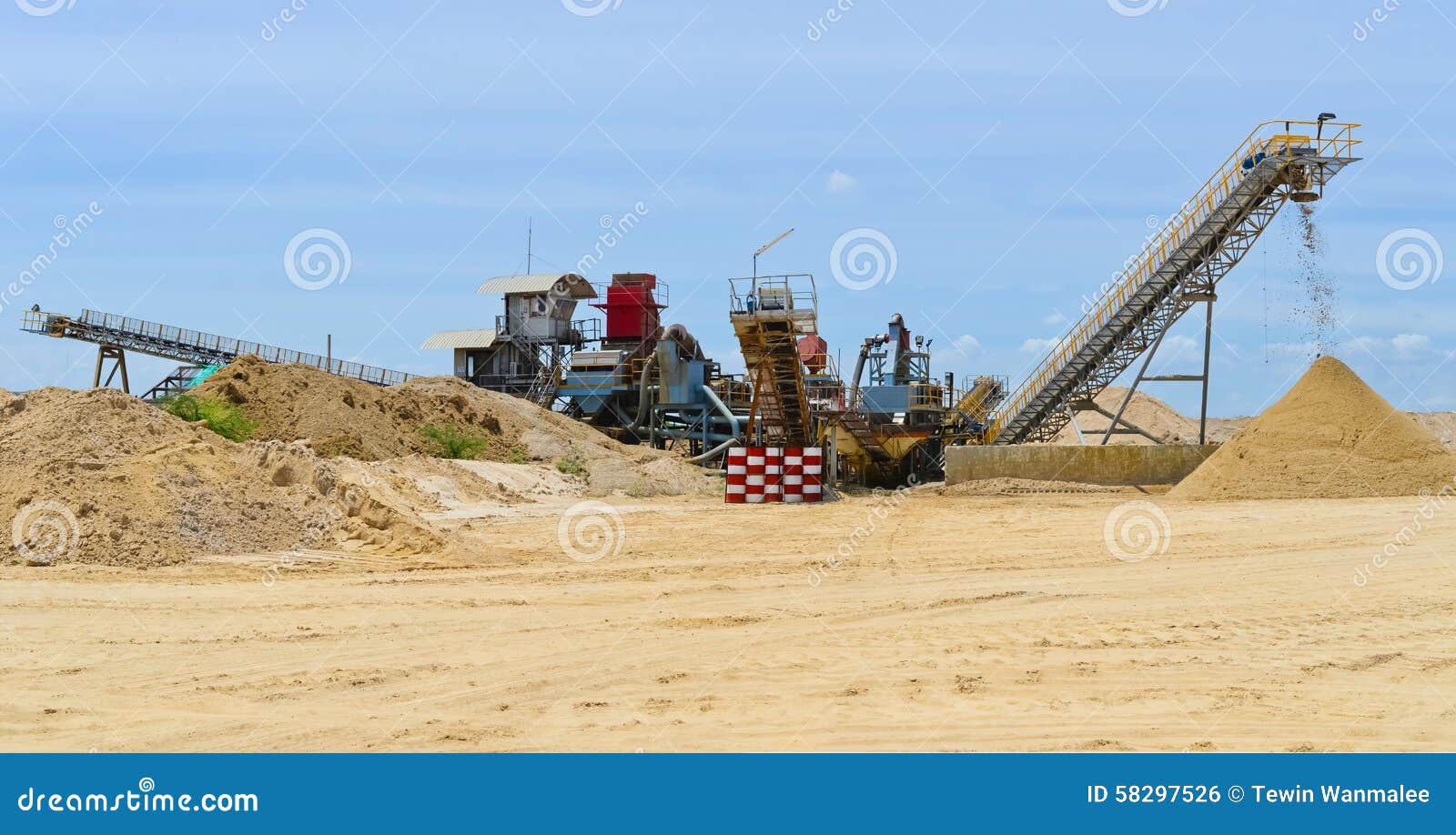 Sand mining and operation stock photo. Image of industrial - 58297526