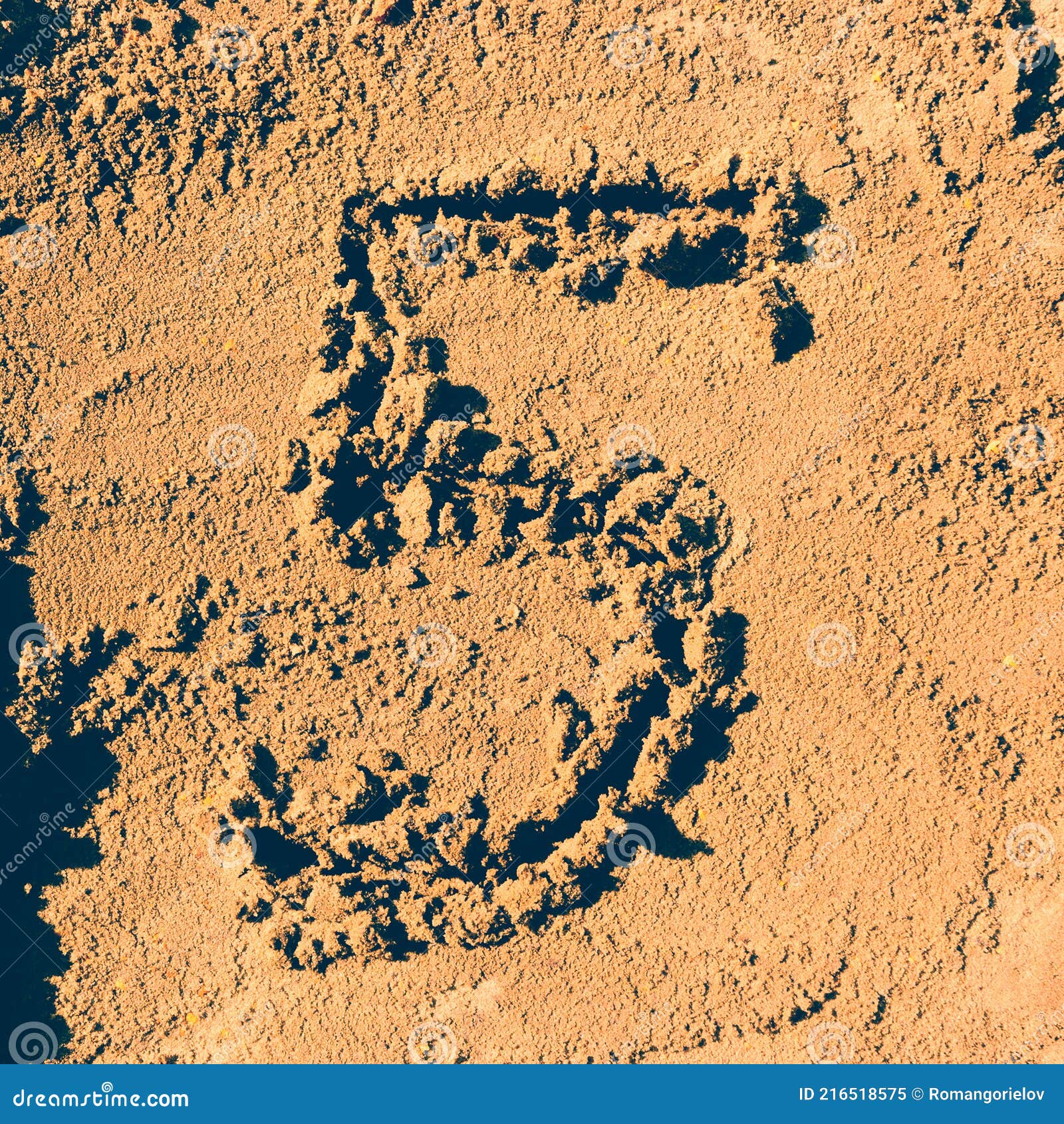 Sand number stock image. Image of element, gold, outdoor - 216518575