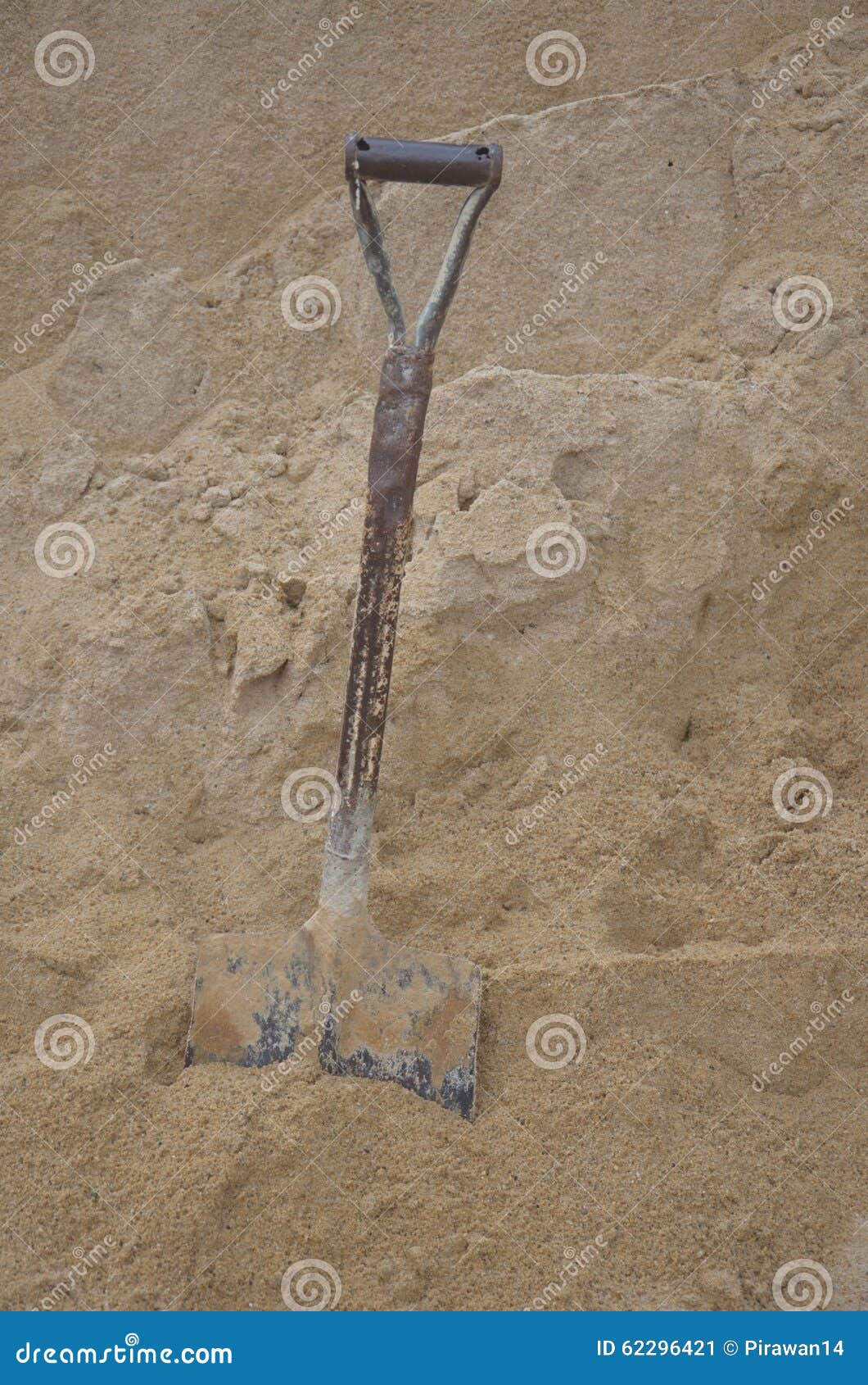 Sand and the Old Weeding Tool. Stock Image - Image of building ...