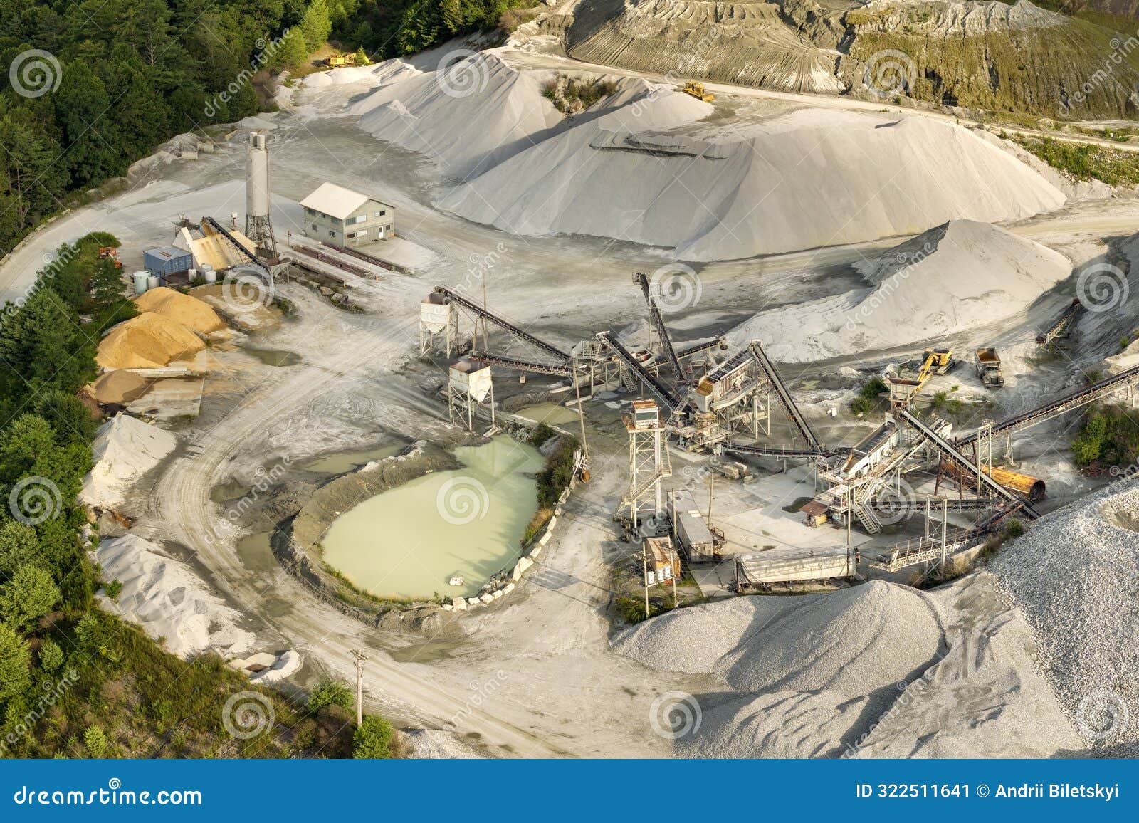 Sand Open-pit Mining Quarry with Processing Plant for Crushed Stone ...