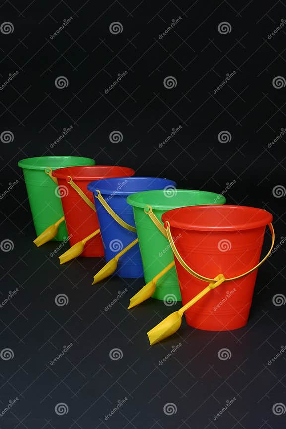 Sand Pails stock photo. Image of shovels, colorful, pails - 109932