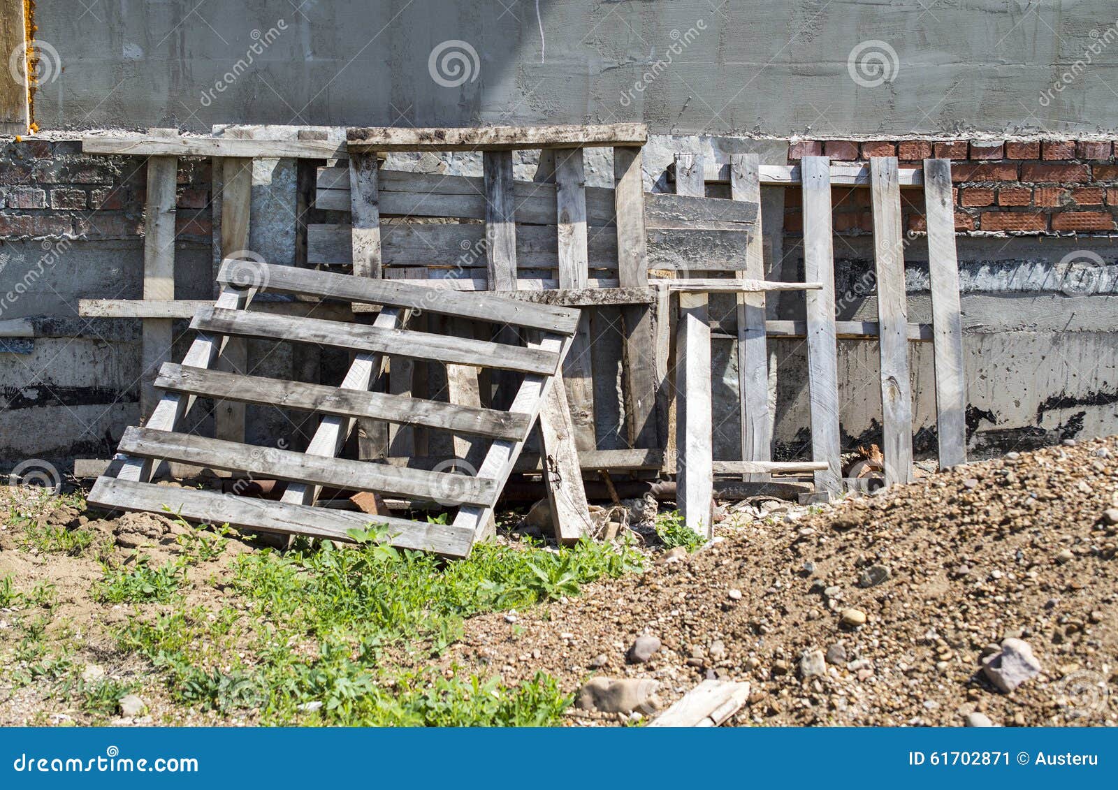 Sand and pallets stock image. Image of frame, construction - 61702871