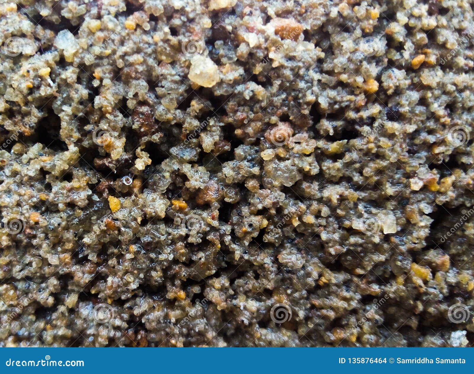 Sand particles stacked stock photo. Image of close, brown - 135876464