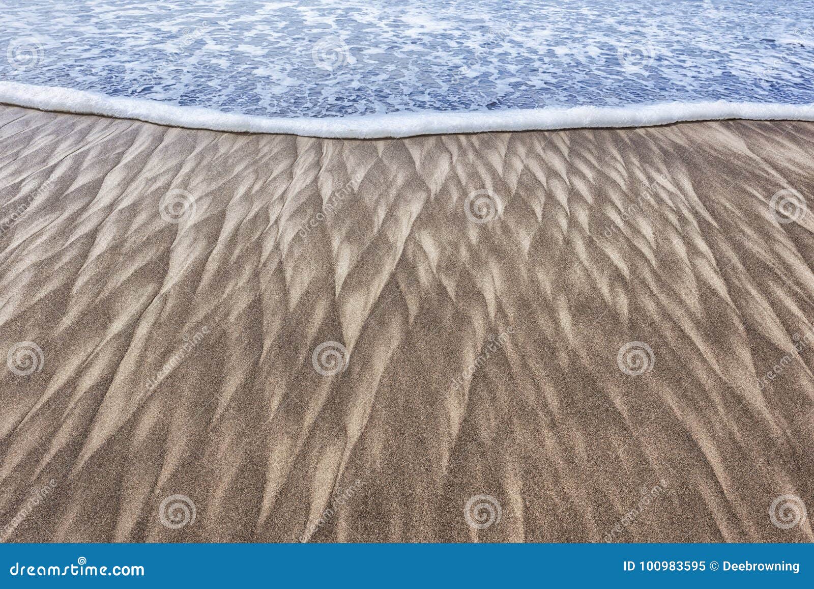 Sand Patterns and Wave on Beach Stock Image - Image of pacific ...