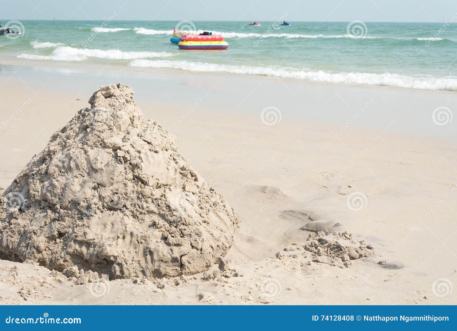 The sand pile stock photo. Image of yellow, beach, brown - 74128408