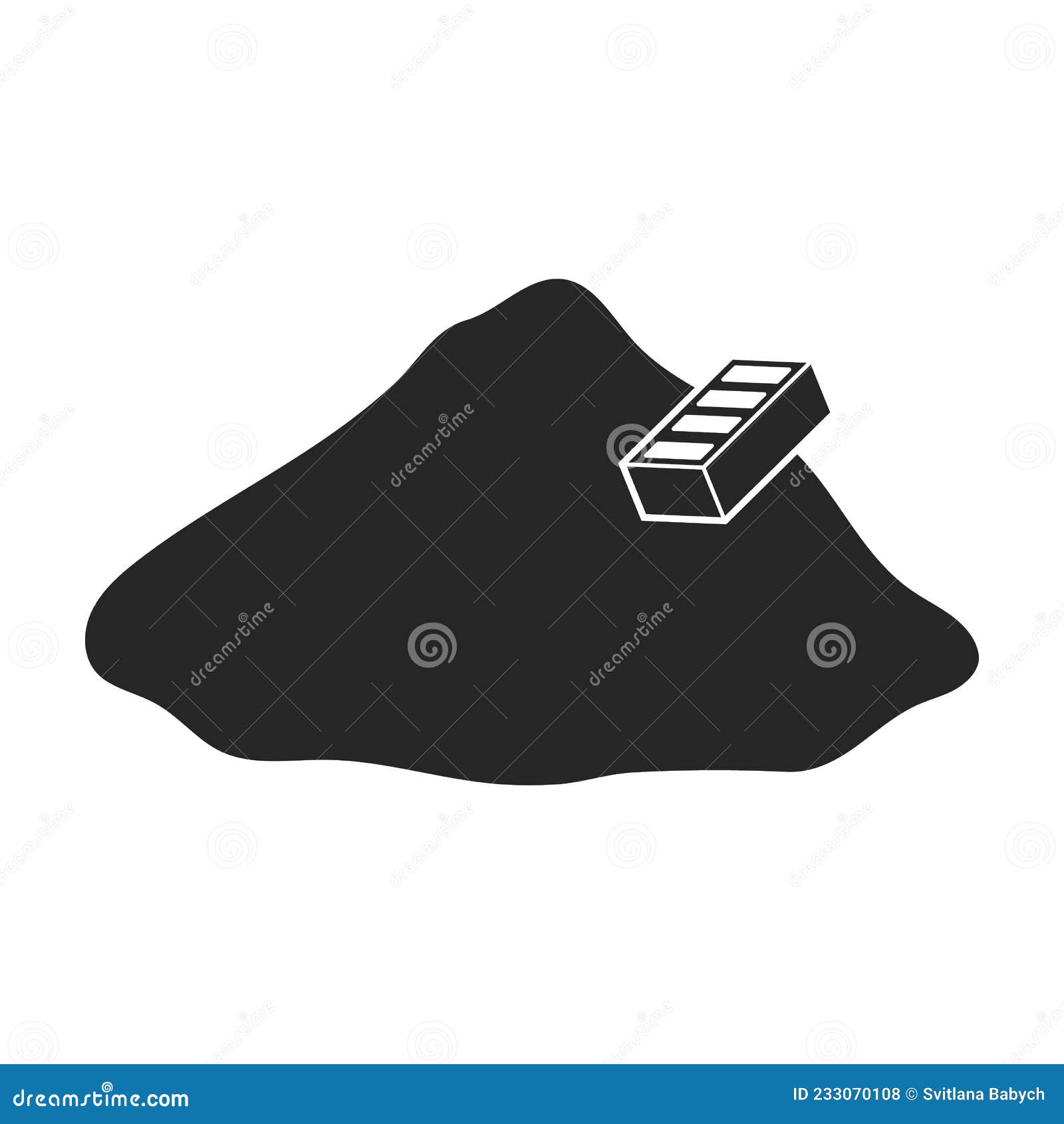 Sand Pile Vector Icon.Black Vector Icon Isolated on White Background ...