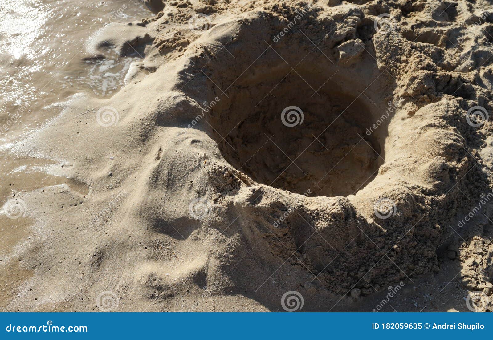 Sand Pit on the Beach Near the Sea Stock Image - Image of beach, bucket ...