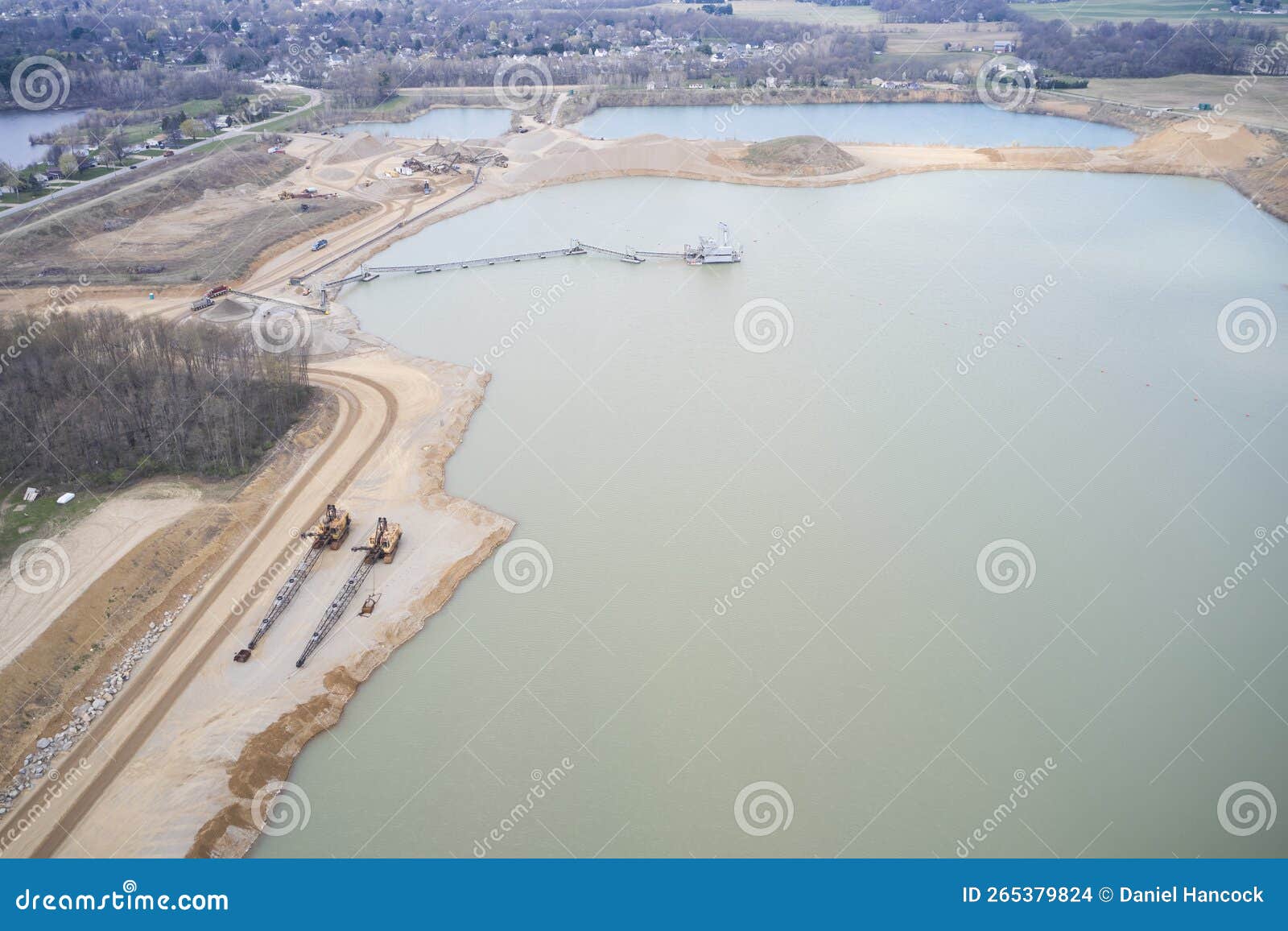 Sand pit lake stock photo. Image of industry, outdoor - 265379824