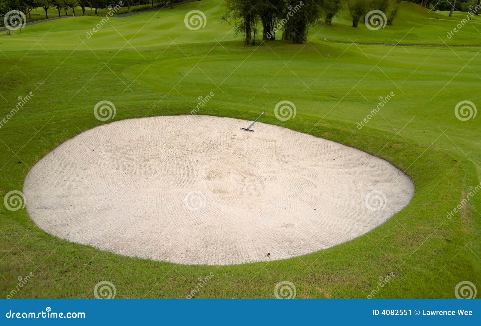 Sand Pit with Rake stock image. Image of rake, lines, shape - 4082551