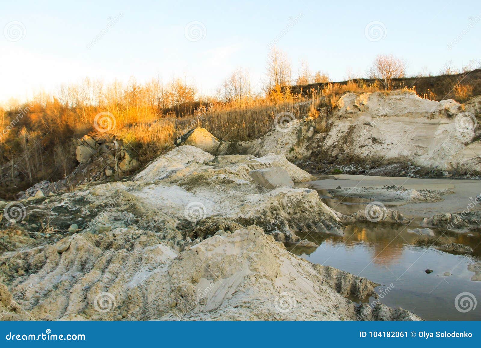 Sand Pit with Water in Quarry Stock Image - Image of beautiful, nature ...
