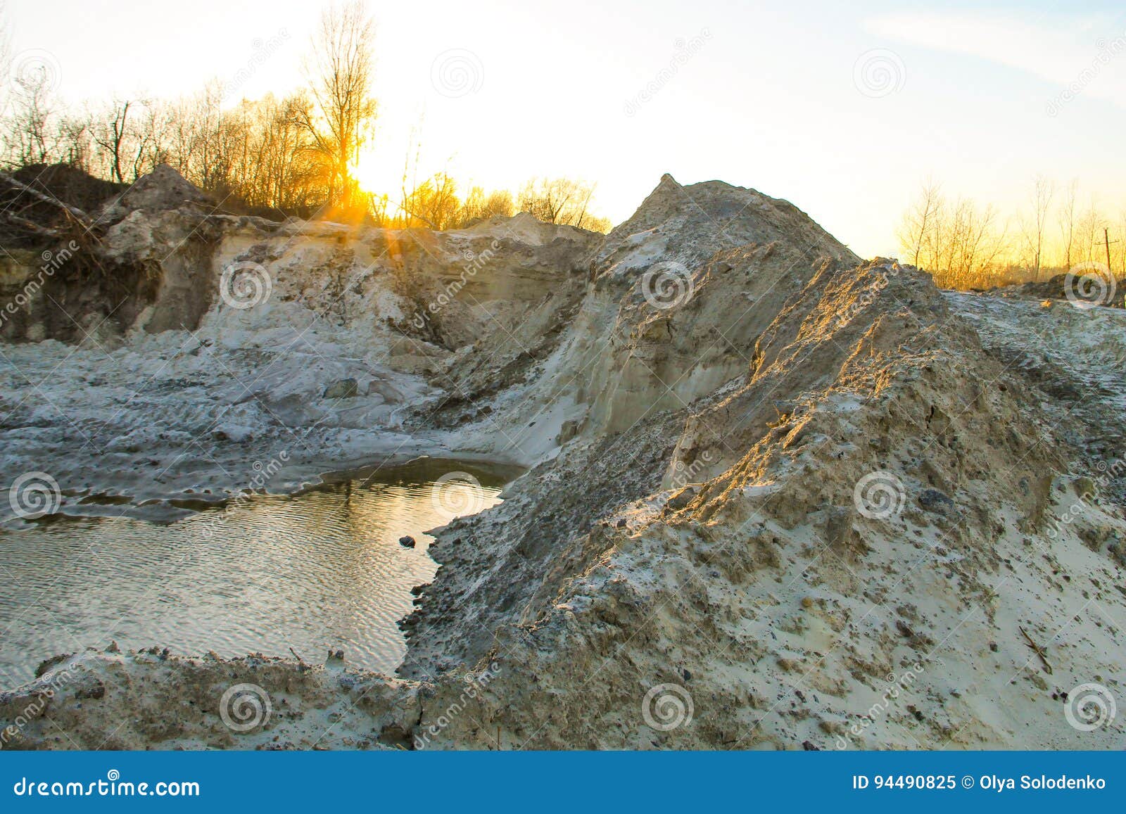 Sand Pit with Water in Quarry Stock Image - Image of ecology, granite ...