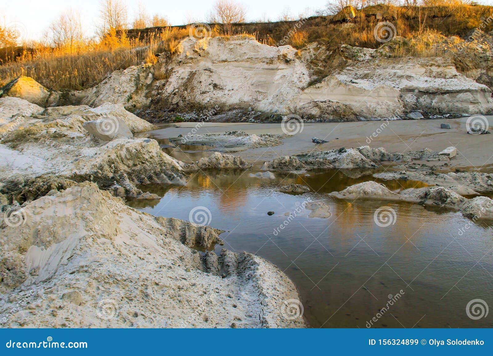 Sand Pit with Water in Quarry Stock Image - Image of dune, outdoor ...