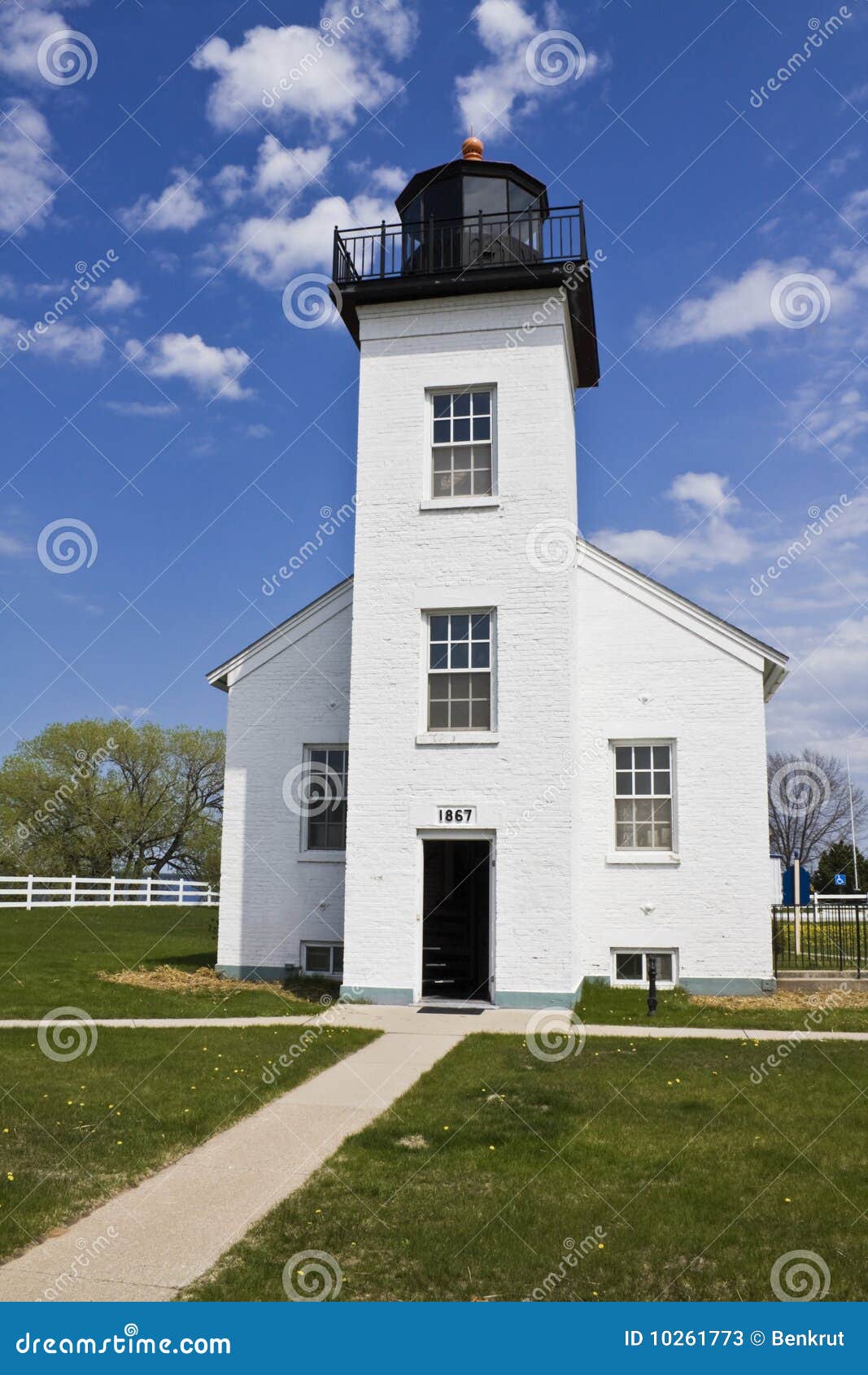 Sand Point Lighthouse - stock image. Image of escanaba - 10261773