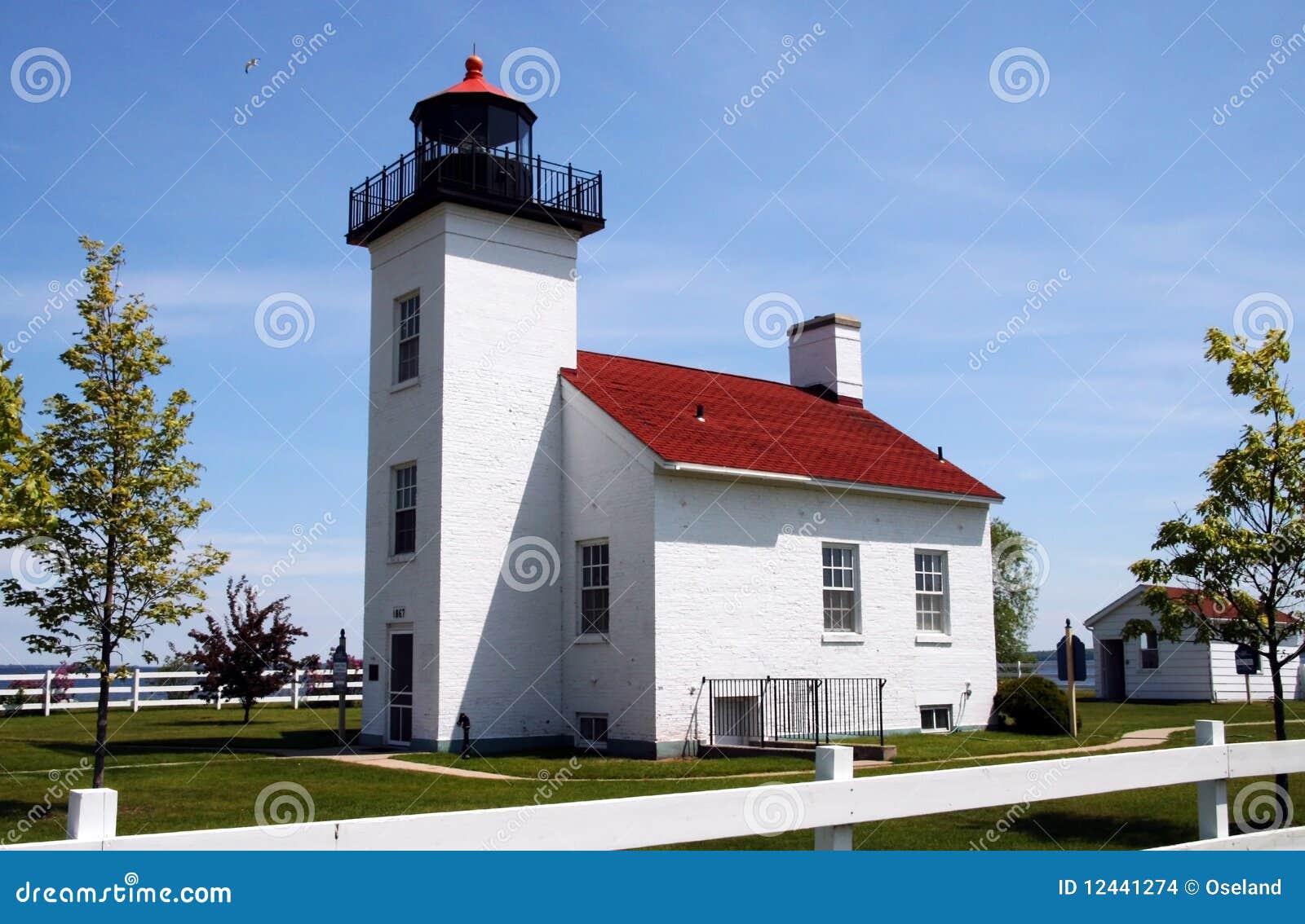 Sand Point Lighthouse stock photo. Image of lighthouse - 12441274