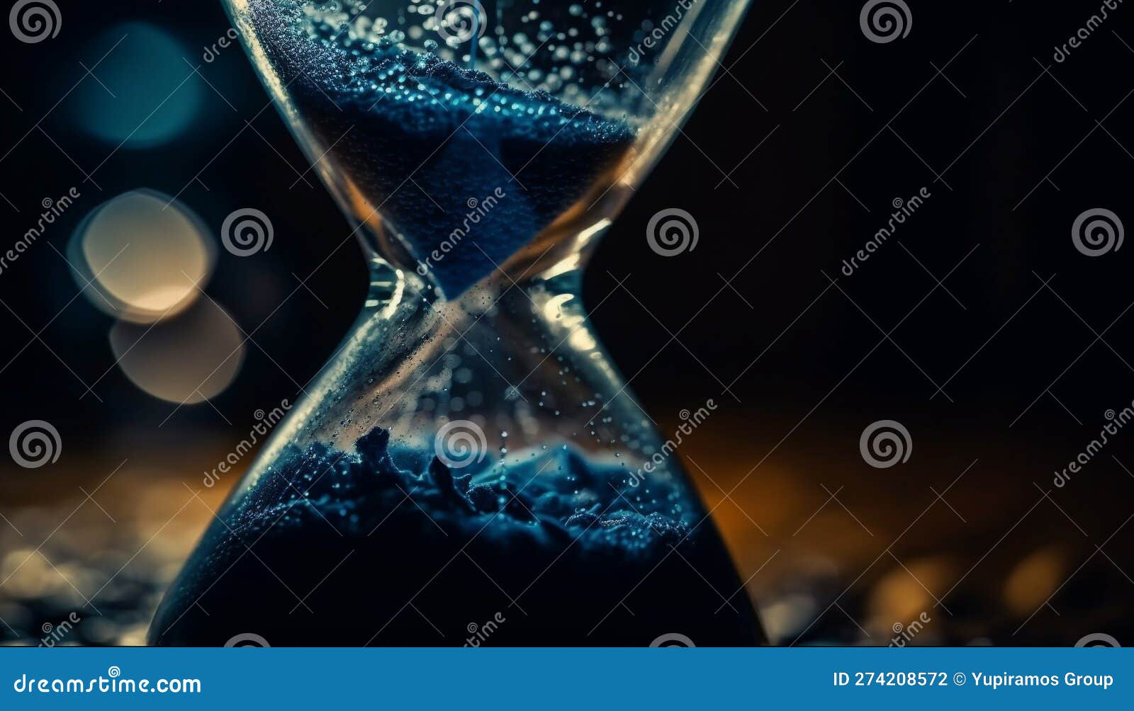 Sand Pouring Down an Antique Hourglass Timer Generated by AI Stock ...