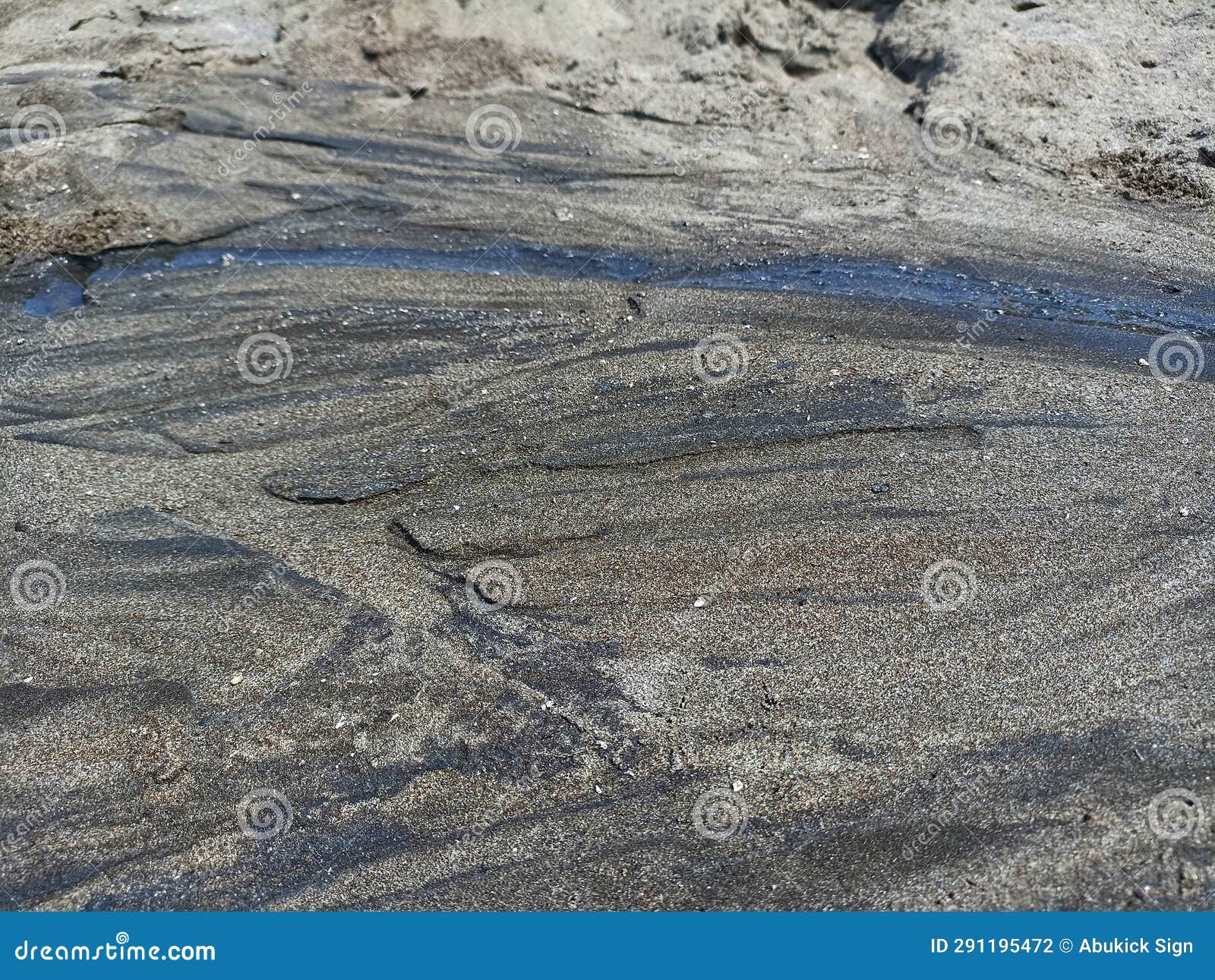 Sand Powder with River Water Flowing on the Coast Stock Photo - Image ...