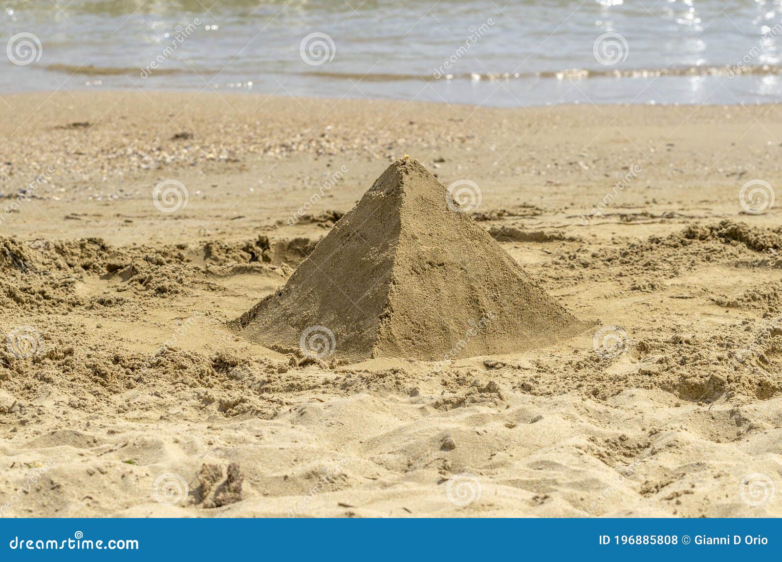 Sand Pyramid on the Beach by the Sea Stock Photo - Image of famous ...