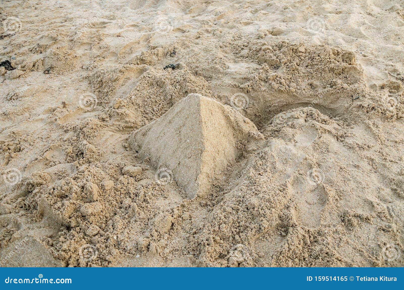 Sand Pyramid Built on the Seashore Stock Image - Image of destination ...