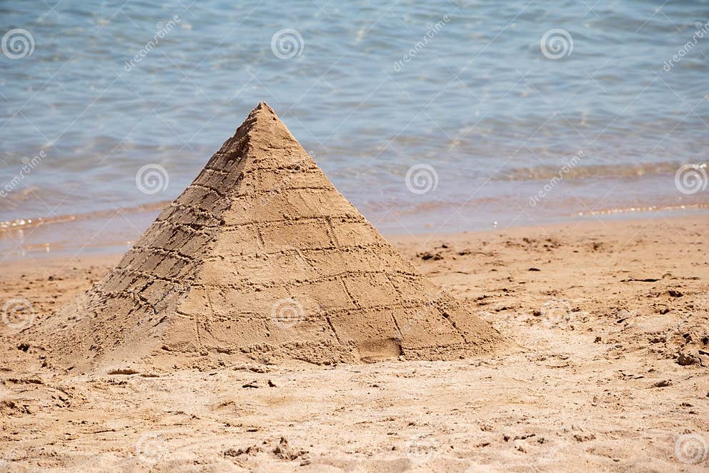 Sand Pyramids on the Beach in Hurghada Stock Photo - Image of concept ...