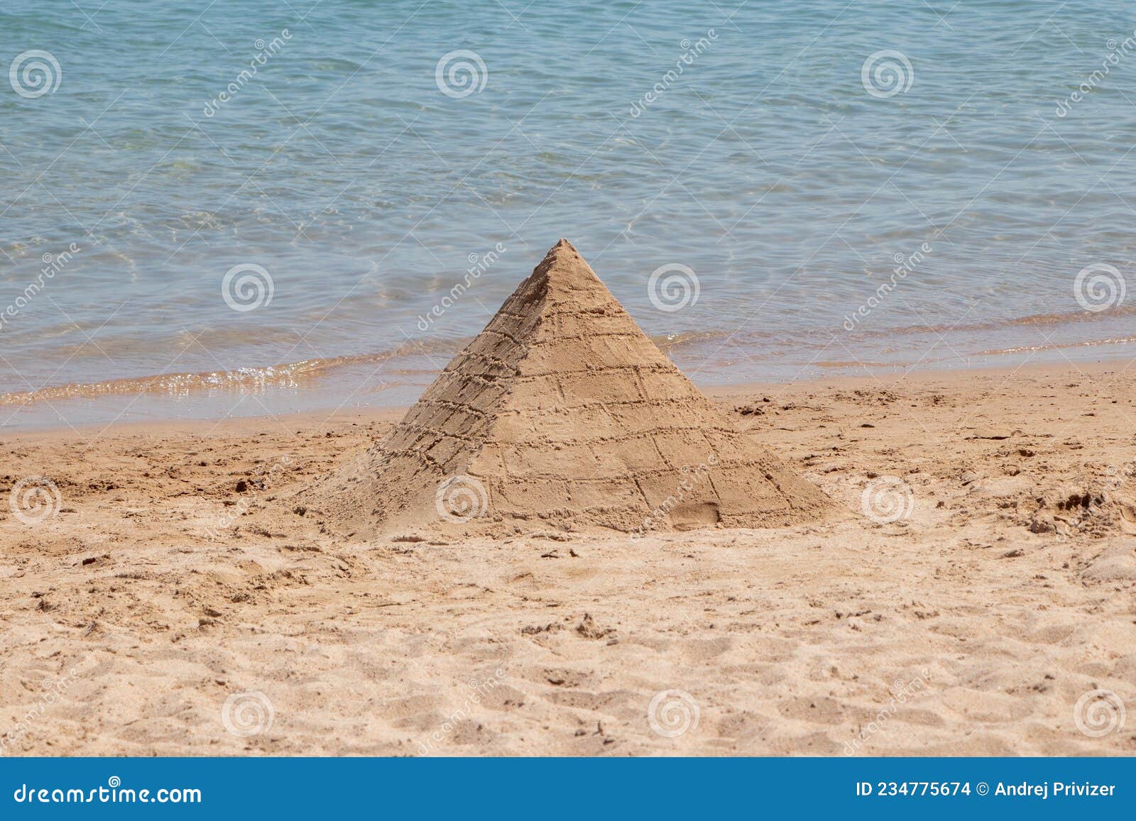 Sand Pyramids on the Beach in Hurghada Stock Photo - Image of coast ...