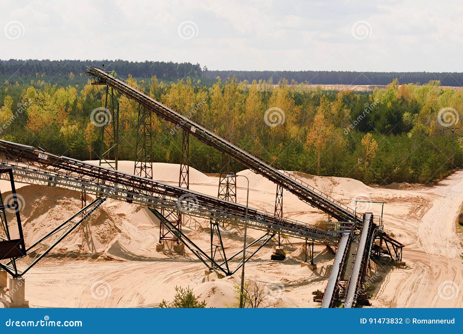 Sand Quarry and Conveyor Belts. Construction Industry Stock Photo ...