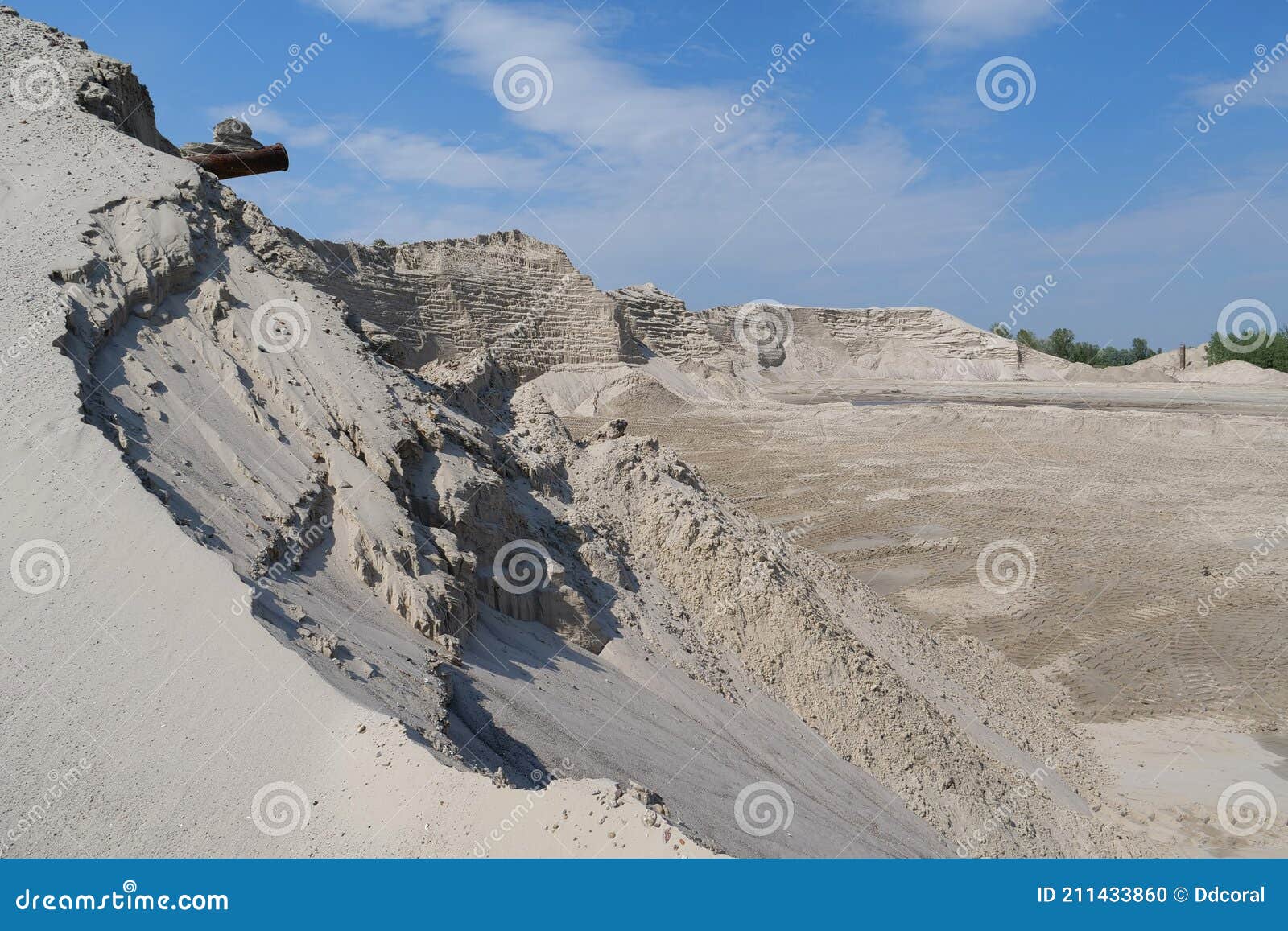 Sand Quarry with Hydraulic Fill Stock Photo - Image of drain, alluvial ...