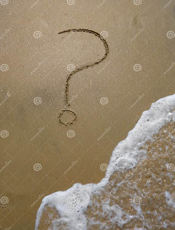 Sand question mark stock photo. Image of beach, temporary - 91991980