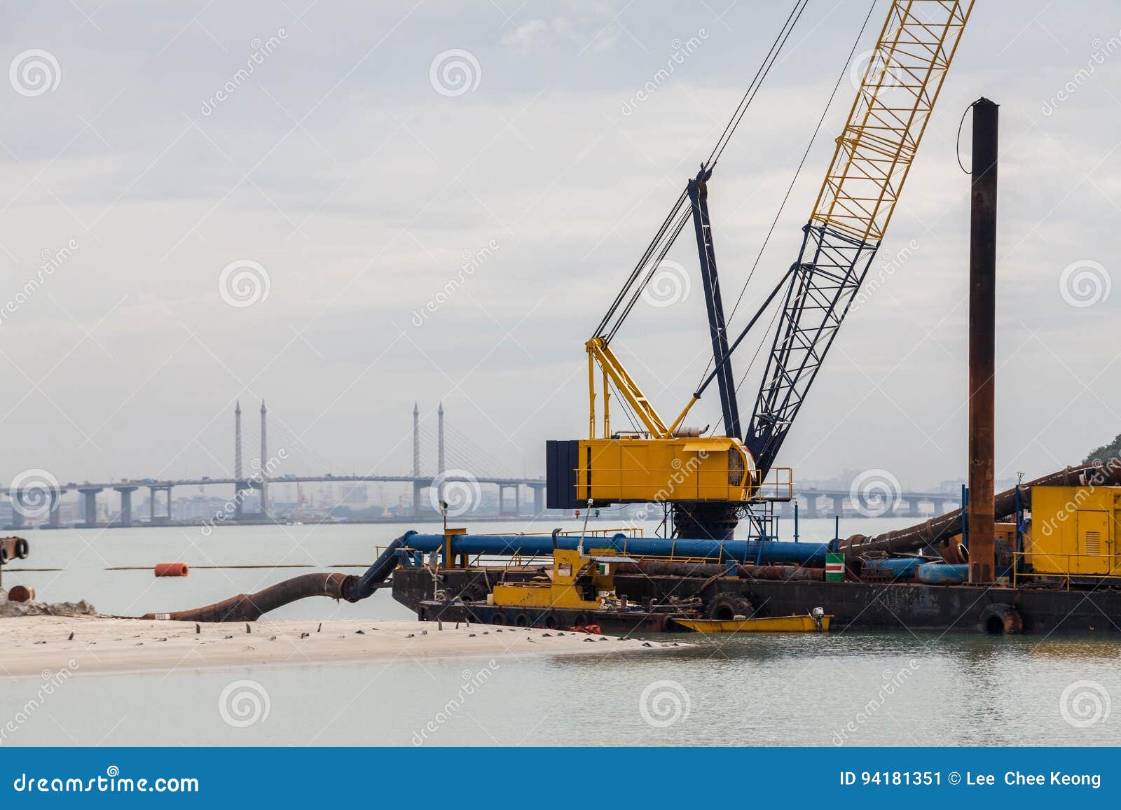 Sand Replenishment Ship on Shore Stock Image - Image of finance ...