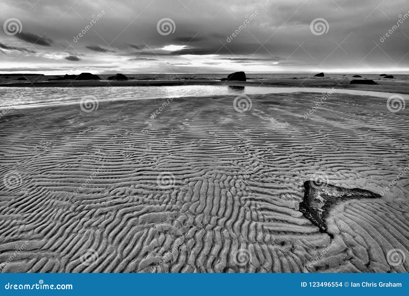Sand Ripples Beach stock photo. Image of environment - 123496554