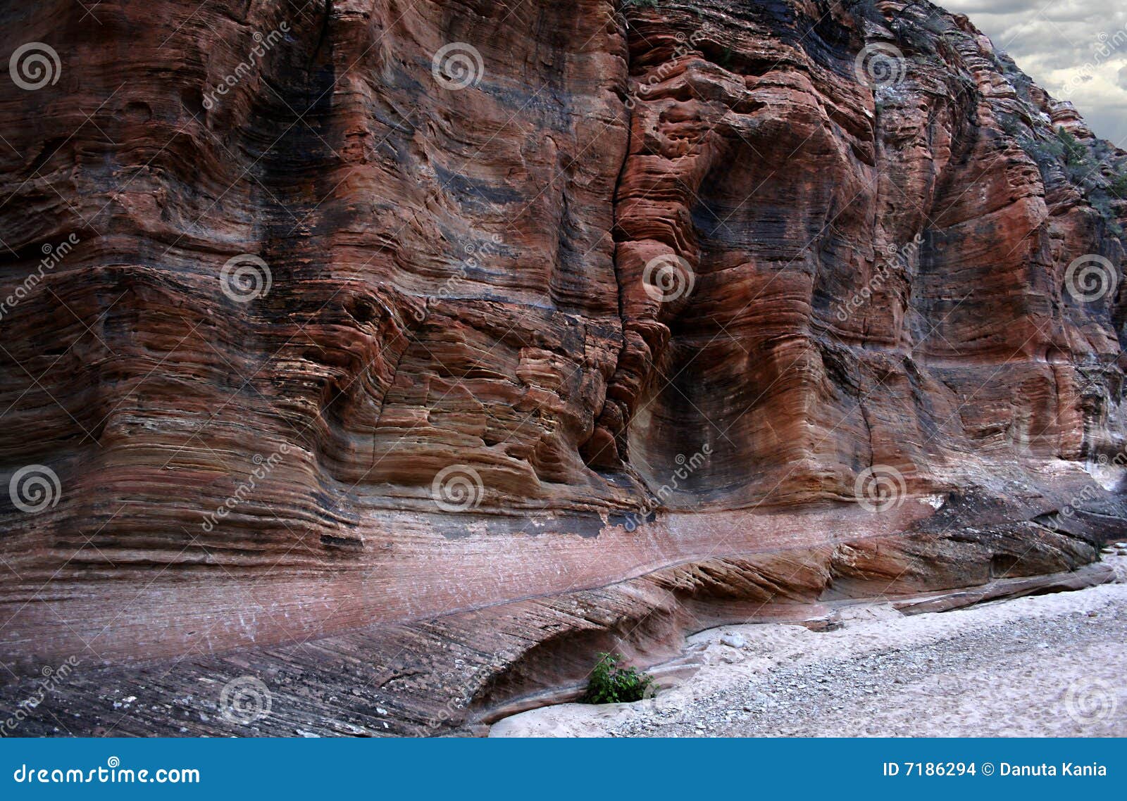 Sand Rock Walls Over Dry River Bed Stock Photo - Image of indents ...