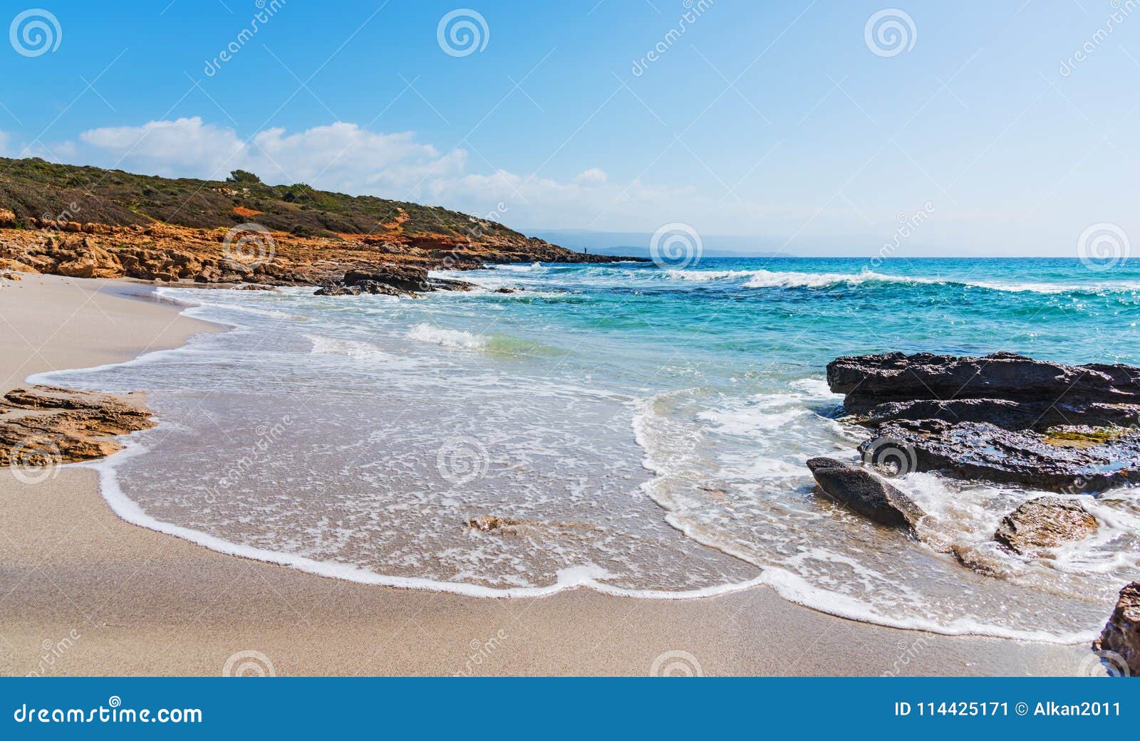 Sand and Rocks in Le Bombarde Beach Stock Image - Image of summer ...