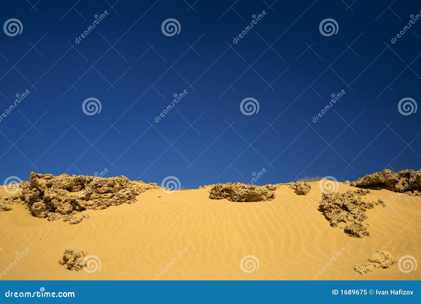 Sand with Rocks Under Dark Blue Sky Stock Image - Image of backgrounds ...
