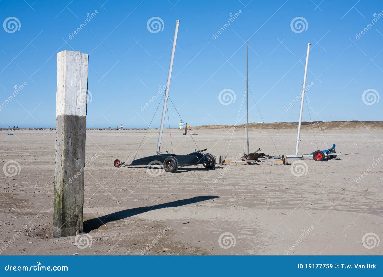 Sand Sailing Cars in the Netherlands at the Beach Stock Image - Image ...