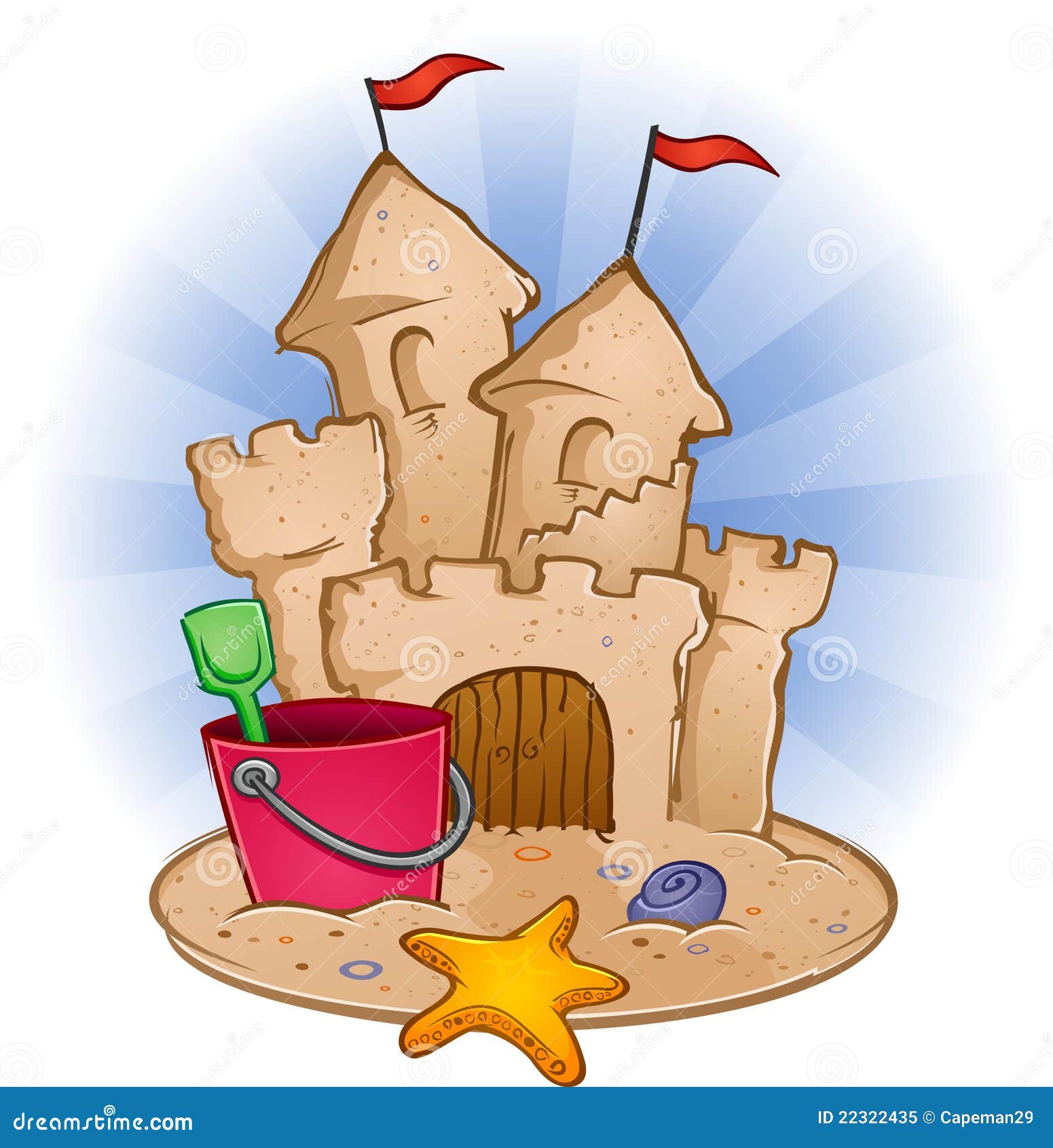 Sand-Schloss vektor abbildung. Illustration von spielzeug - 22322435