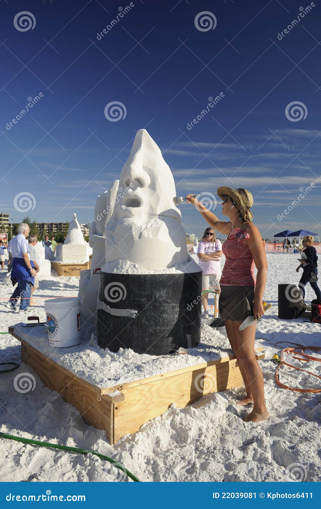 Sand Sculptress Uses Trowel Editorial Photo - Image of sculptress ...