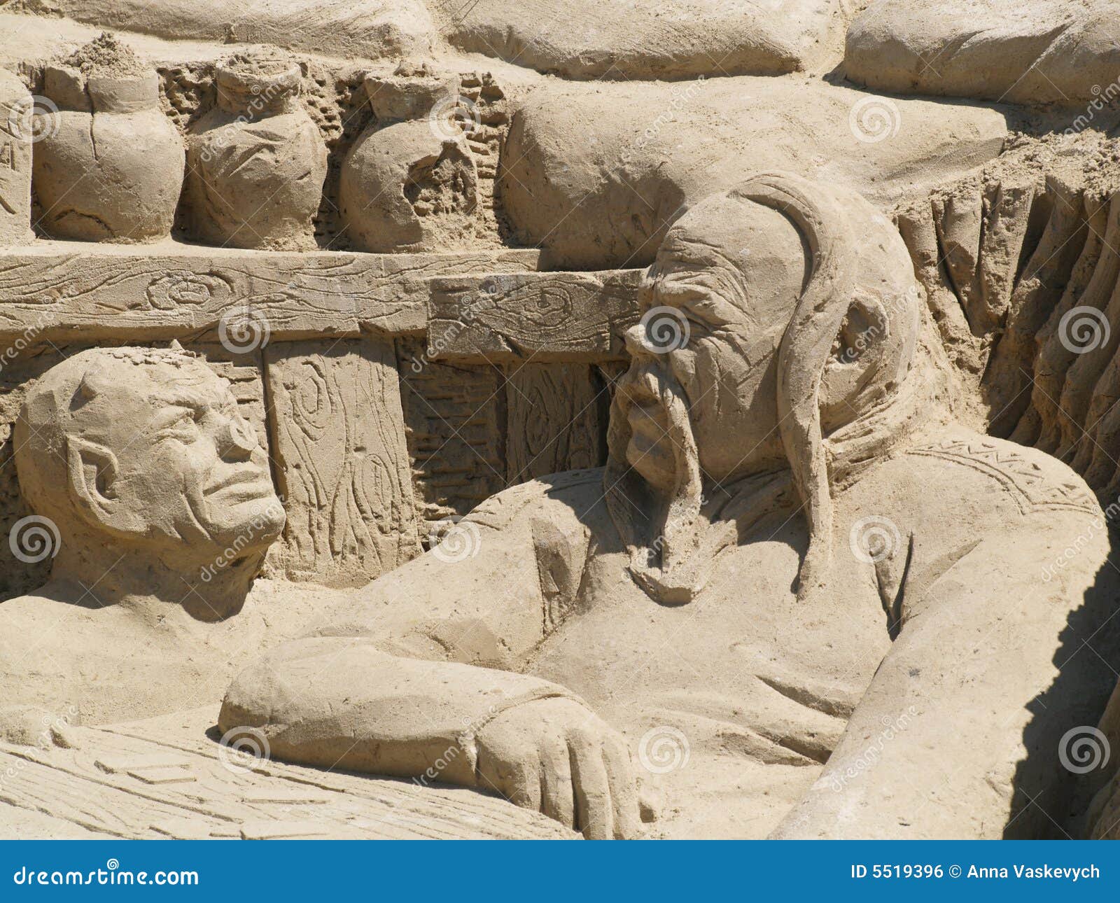 Sand sculpture stock photo. Image of gaudy, figure, satan - 5519396